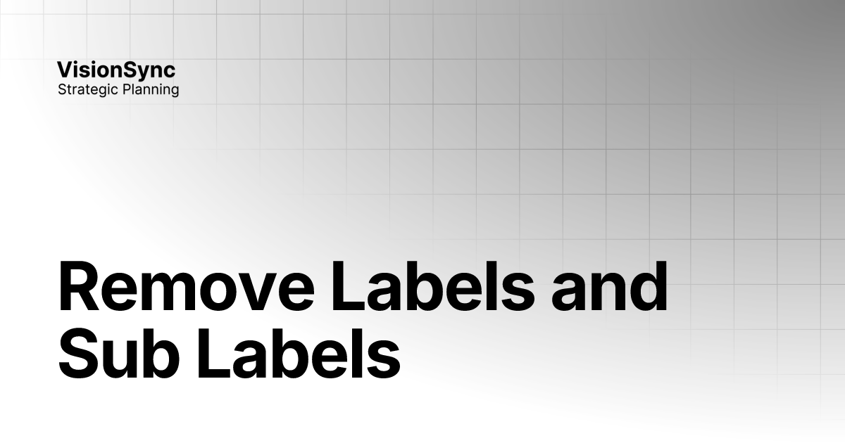Remove Labels and Sub Labels | VisionSync - Strategic Planning