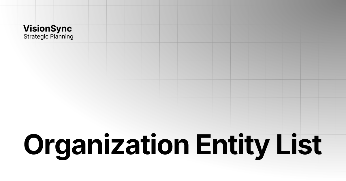 Organization Entity List | VisionSync - Strategic Planning