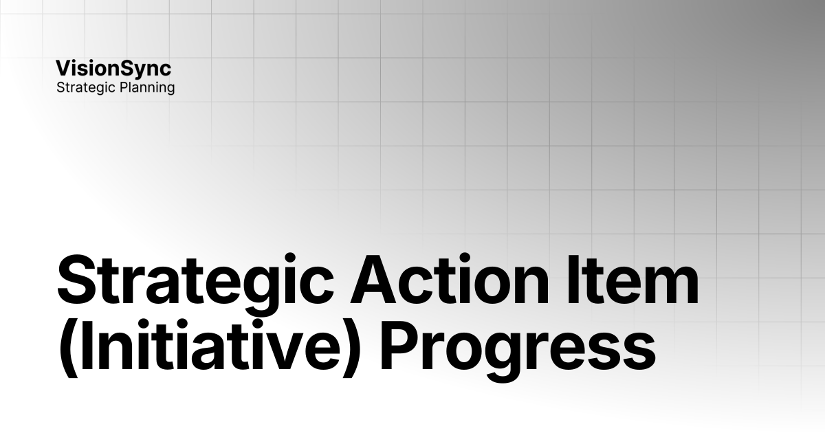 Strategic Action Item (Initiative) Progress | VisionSync - Strategic ...